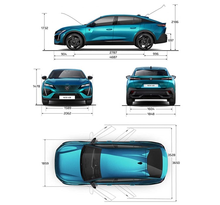 Nouvelle PEUGEOT 408 : la berline hybride rechargeable